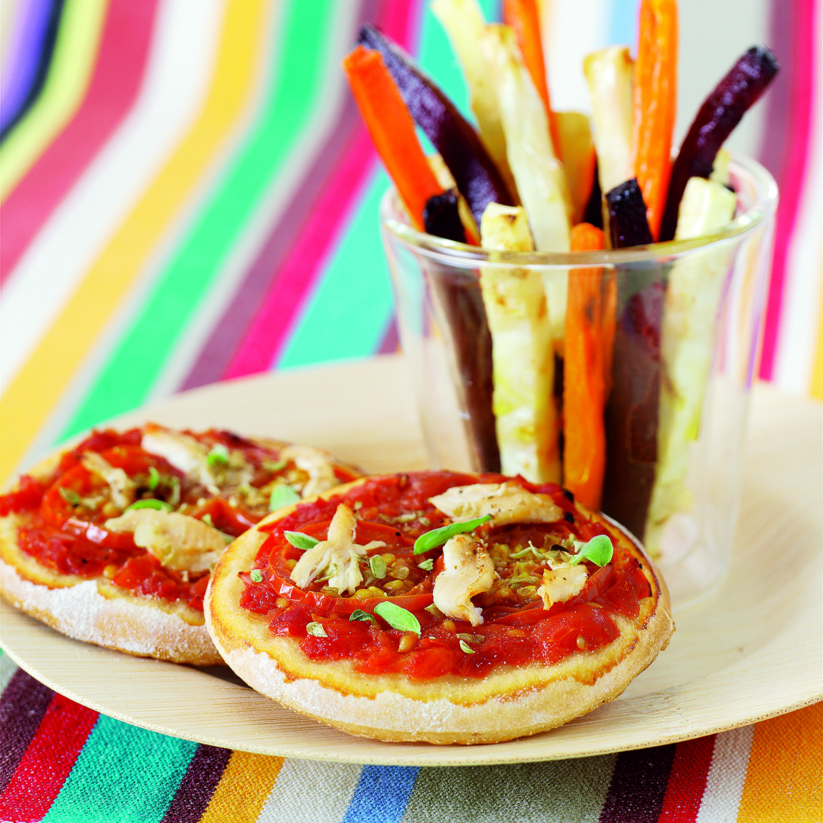 Pizza med kylling og "Mikado”